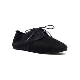 Comfortfusse Leder-Schn&uuml;rschuhe in Schwarz - 56% | Gr&ouml;&szlig;e 39 | Damen-schnuerschuhe