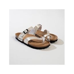BACKSUN Zehentrenner "Barcelone" in Silber - 62% | Gr&ouml;&szlig;e 37 | Damen-sandalen