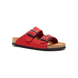 Comfortfusse Leder-Pantoletten in Rot - 58% | Gr&ouml;&szlig;e 41 | Damen-pantoletten