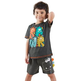 Denokids 2tlg. Outfit "Rawr Dino" in Grau - 70% | Gr&ouml;&szlig;e 110 | Kinder-oberteile