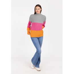 Key Largo Pullover "Cindy" in Grau/ Pink/ Orange - 61% | Gr&ouml;&szlig;e S | Damen-pullover-cardigans