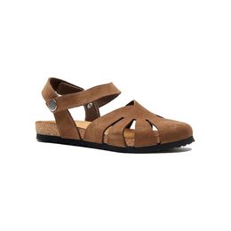 Comfortfusse Leder-Halbsandalen in Sand - 61% | Gr&ouml;&szlig;e 42 | Damen-sandalen