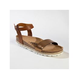 BACKSUN Leder-Sandalen "Junin" in Hellbraun/ Gold - 62% | Gr&ouml;&szlig;e 40 | Damen-sandalen