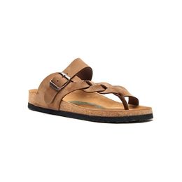 Comfortfusse Leder-Zehentrenner in Hellbraun - 65% | Gr&ouml;&szlig;e 40 | Damen-sandalen