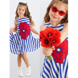 Denokids Kleid "Poppy" in Blau/ Wei&szlig; - 68% | Gr&ouml;&szlig;e 116 | Kinderkleider