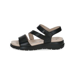 Caprice Leder-Keilsandaletten in Schwarz - 52% | Gr&ouml;&szlig;e 39 | Damen-sandalen