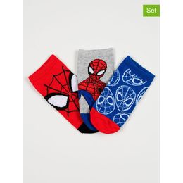 Spiderman 3er-Set: Socken "Spiderman" in Rot/ Grau/ Blau - 50% | Gr&ouml;&szlig;e 27-30 | Kinder-socken-strumpfhosen