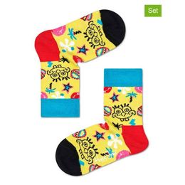 Happy Socks 2er-Set: Socken in Gelb - 74% | Gr&ouml;&szlig;e 24-26 | Kinder-socken-strumpfhosen