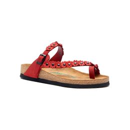 Comfortfusse Leder-Zehentrenner in Rot - 64% | Gr&ouml;&szlig;e 37 | Damen-sandalen