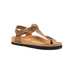 Comfortfusse Leder-Zehentrenner in Hellbraun - 62% | Gr&ouml;&szlig;e 37 | Damen-sandalen