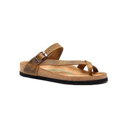 Comfortfusse Leder-Zehentrenner in Hellbraun - 61% | Gr&ouml;&szlig;e 39 | Damen-sandalen