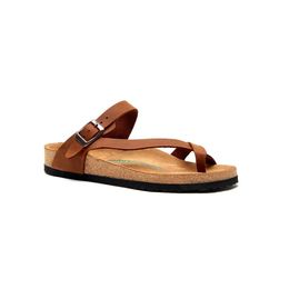 Comfortfusse Leder-Zehentrenner in Hellbraun - 65% | Gr&ouml;&szlig;e 36 | Damen-sandalen