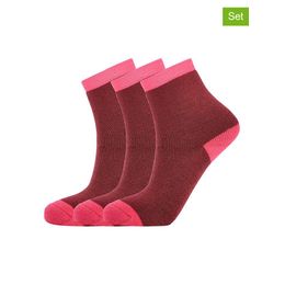 ZIGZAG 3er-Set: Ski-/ Snowboardsocken "Lime" in Rot - 52% | Gr&ouml;&szlig;e 33-36 | Kinder-outdoor-waesche