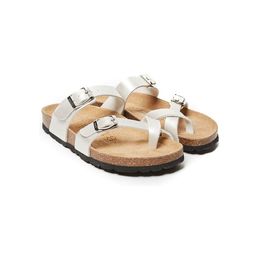 Mandel Zehentrenner "Daria" in Wei&szlig; - 57% | Gr&ouml;&szlig;e 36 | Damen-sandalen