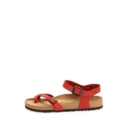 Comfortfusse Leder-Zehensandalen in Rot - 62% | Gr&ouml;&szlig;e 35 | Damen-sandalen