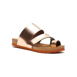 Comfortfusse Leder-Zehentrenner in Ros&eacute;gold - 64% | Gr&ouml;&szlig;e 36 | Damen-sandalen