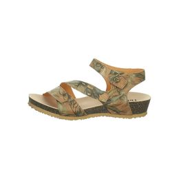 Think! Leder-Sandaletten "Dumia" in Hellbraun/ Gr&uuml;n - 53% | Gr&ouml;&szlig;e 36 | Damen-sandalen