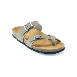 Mandel Leder-Zehentrenner in Grau - 58% | Gr&ouml;&szlig;e 39 | Damen-sandalen