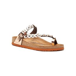 Comfortfusse Leder-Zehentrenner in Rosegold - 63% | Gr&ouml;&szlig;e 38 | Damen-sandalen