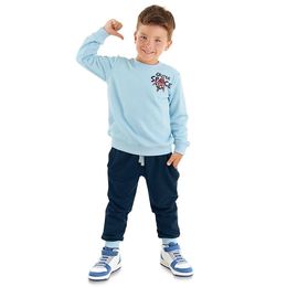 Denokids 2tlg. Outfit "Rocket" in Hellblau/ Dunkelblau - 70% | Gr&ouml;&szlig;e 122 | Kinder-sweatshirts-jacken