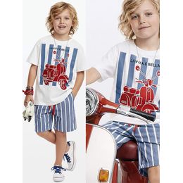 Denokids 2tlg. Outfit in Wei&szlig;/ Blau - 64% | Gr&ouml;&szlig;e 140 | Kinder-oberteile