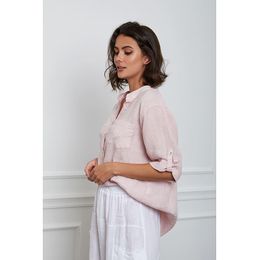 Fleur de Lin Leinen-Bluse "Helly" in Rosa - 77% | Gr&ouml;&szlig;e S | Damen-blusen