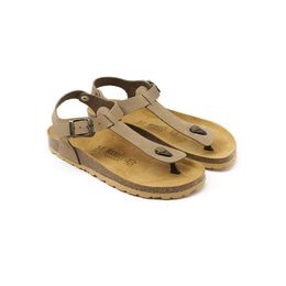 Mandel Leder-Zehensandalen "Leon" in Hellbraun - 52% | Gr&ouml;&szlig;e 38 | Damen-sandalen