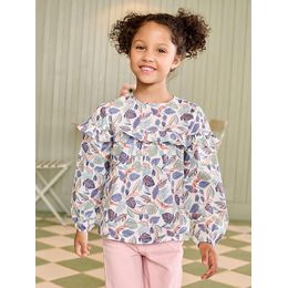 Vertbaudet Longsleeve ''Chloe'' in Blau/ Gr&uuml;n/ Wei&szlig; - 52% | Gr&ouml;&szlig;e 110 | Kinder-longsleeves