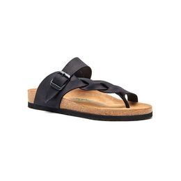 Comfortfusse Leder-Zehentrenner in Schwarz - 64% | Gr&ouml;&szlig;e 40 | Damen-sandalen