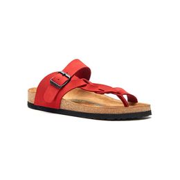 Comfortfusse Leder-Zehentrenner in Rot - 62% | Gr&ouml;&szlig;e 35 | Damen-sandalen