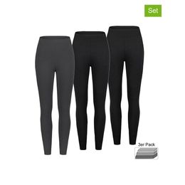 Sublevel 3er-Set: Leggings in Schwarz/ Anthrazit - 64% | Gr&ouml;&szlig;e XXL | Damenhosen