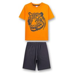 Sanetta Pyjama in Anthrazit/ Orange - 38% | Gr&ouml;&szlig;e 92 | Kinder-waesche