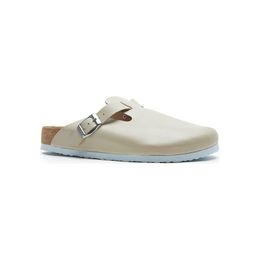 Comfortfusse Leder-Clogs in Beige - 58% | Gr&ouml;&szlig;e 37 | Damen-pantoletten