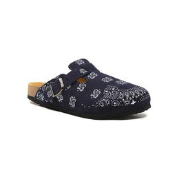 Comfortfusse Leder-Clogs "Folk Capri" in Dunkelblau - 58% | Gr&ouml;&szlig;e 38 | Damen-pantoletten