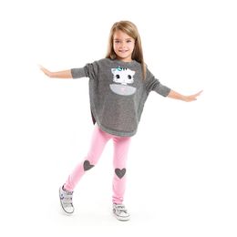 Denokids 2tlg. Outfit "Dear Kitty" in Anthrazit/ Rosa - 70% | Gr&ouml;&szlig;e 92 | Kinder-sweatshirts-jacken
