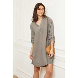 Fleur de Lin Leinen-Kleid "Basta" in Taupe - 74% | Gr&ouml;&szlig;e S | Damen-kleider