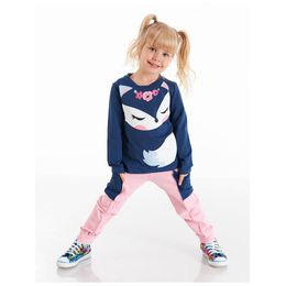 Denokids 2tlg. Outfit "Cute Fox" in Dunkelblau/ Rosa - 65% | Gr&ouml;&szlig;e 98 | Kinder-longsleeves