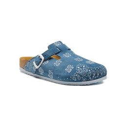 Comfortfusse Leder-Clogs "Folk Capri" in Blau - 62% | Gr&ouml;&szlig;e 39 | Damen-pantoletten