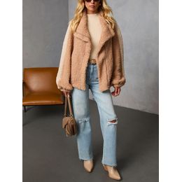 Milan Kiss Fleecejacke in Hellbraun/ Beige - 68% | Gr&ouml;&szlig;e L | Damenjacken