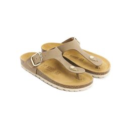 Mandel Leder-Zehentrenner "Blanca" in Taupe - 55% | Gr&ouml;&szlig;e 36 | Damen-sandalen