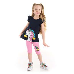 Denokids 2tlg. Outfit "Unicorn Rainbow" in Rosa/ Schwarz - 67% | Gr&ouml;&szlig;e 104 | Kinder-oberteile