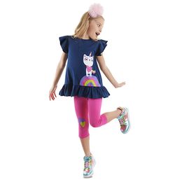 Denokids 2tlg. Outfit "Unicorn Cat" in Dunkelblau/ Pink - 71% | Gr&ouml;&szlig;e 92 | Kinder-oberteile