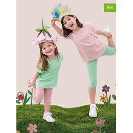 Denokids 2er-Set: Leggings in Rosa/ Gr&uuml;n - 65% | Gr&ouml;&szlig;e 110 | Kinderhosen