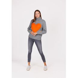 Key Largo Rollkragenpullover "Warm" in Grau/ Orange - 66% | Gr&ouml;&szlig;e M | Damen-pullover-cardigans