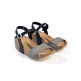 BACKSUN Keilsandaletten "Hongkong" in Dunkelblau/ Grau - 62% | Gr&ouml;&szlig;e 41 | Damen-sandalen