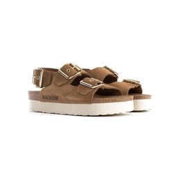 BACKSUN Leder-Sandalen "Balo" in Camel - 63% | Gr&ouml;&szlig;e 42 | Damen-sandalen