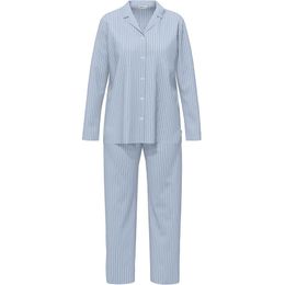 Seidensticker Pyjama in Hellblau/ Wei&szlig; - 58% | Gr&ouml;&szlig;e 40 | Damen-loungewear