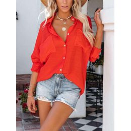 Milan Kiss Bluse in Rot - 69% | Gr&ouml;&szlig;e S | Damen-blusen