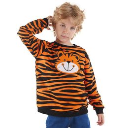 Denokids Sweatshirt "Cute Tiger" in Orange - 72% | Gr&ouml;&szlig;e 92 | Kinder-sweatshirts-jacken