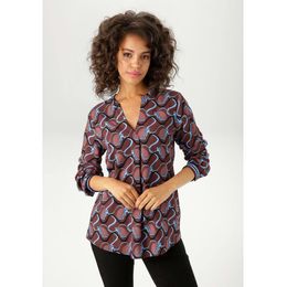 Aniston Bluse in Bordeaux/ Blau - 66% | Gr&ouml;&szlig;e 42 | Damen-blusen